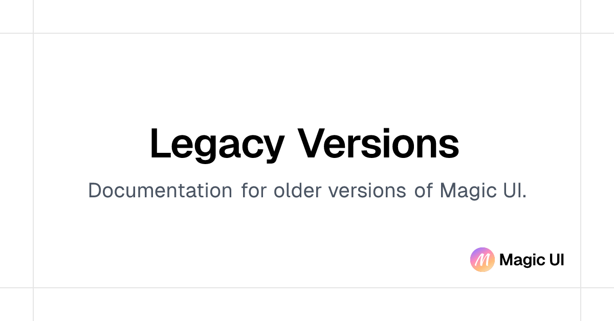 Legacy Versions | React Components & Templates